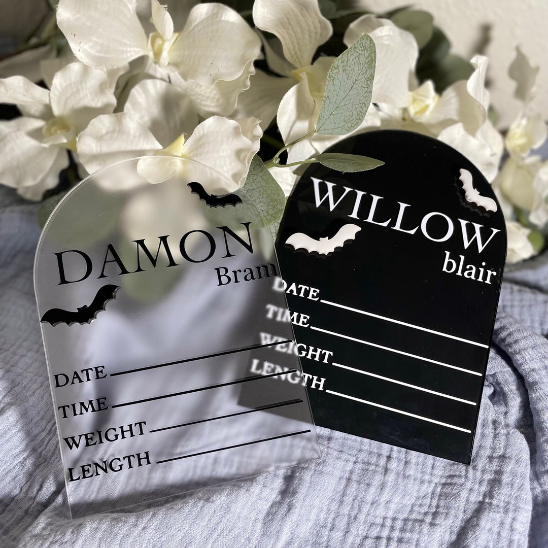 Bat Stats Sign | Baby Bat Name Sign | Baby Name Announcement | Bat ...