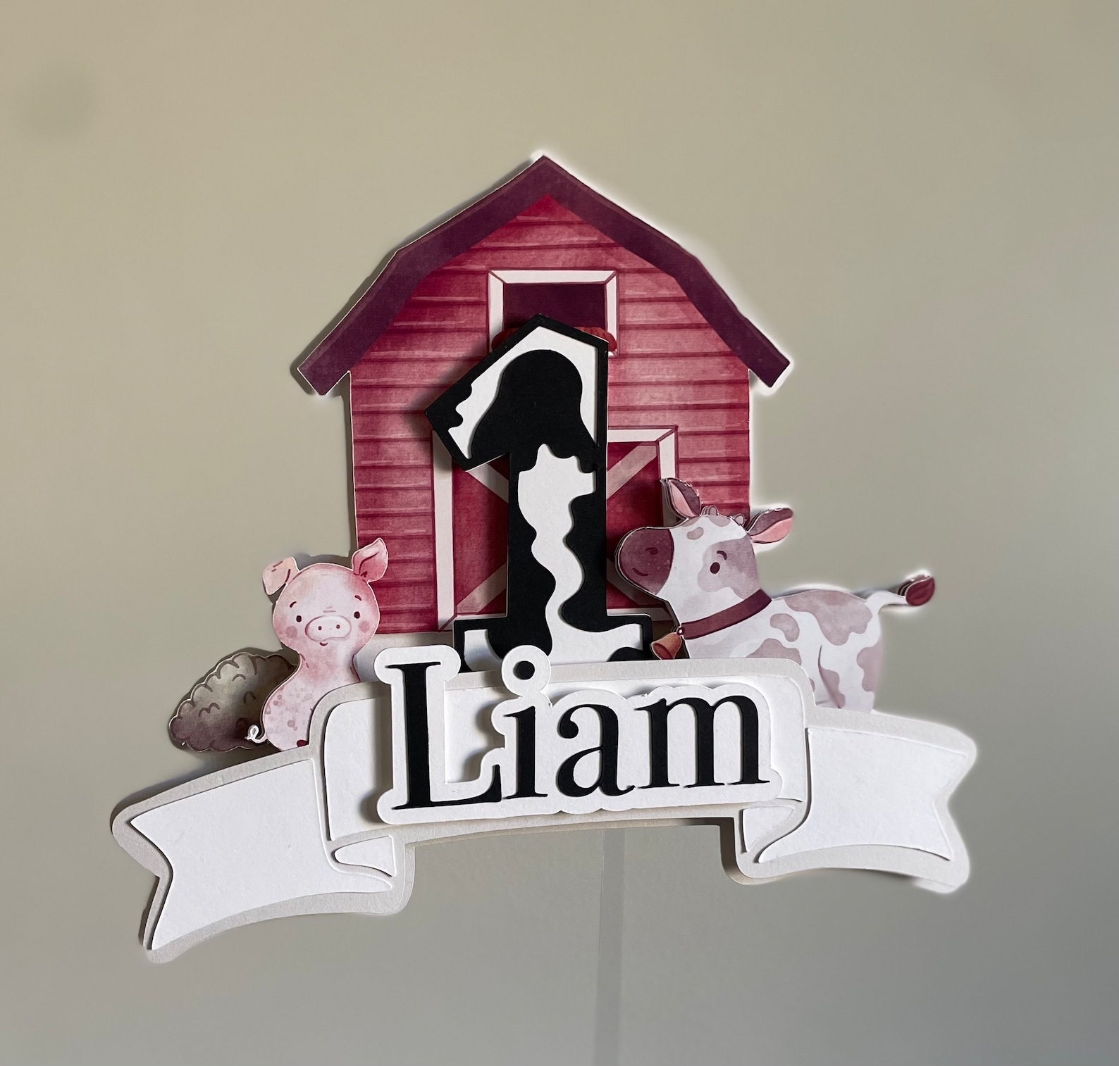 Farm Animal Cake Topper Farm Cake Topper Cow Birthday Cake - Etsy