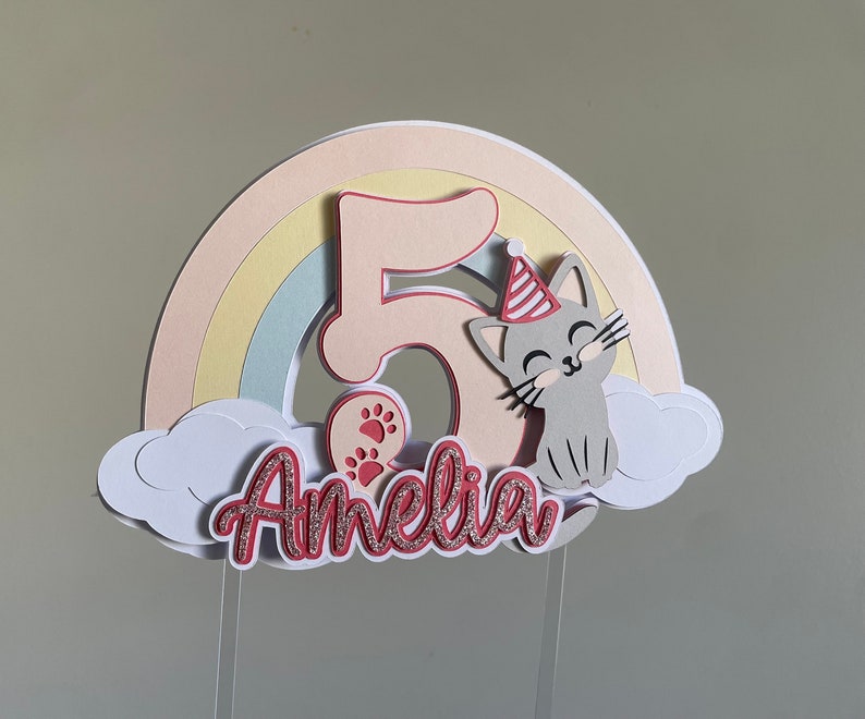 Kitten Cake Topper Cat Cake Topper Kitten Theme Birthday - Etsy