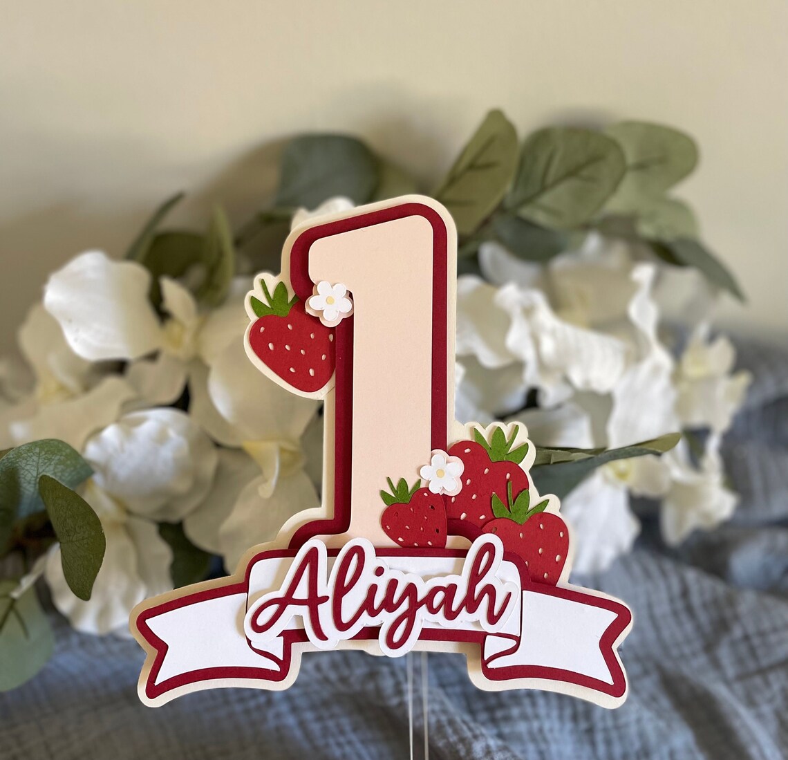 Strawberry Cake Topper Berry First Birthday Cake Topper - Etsy