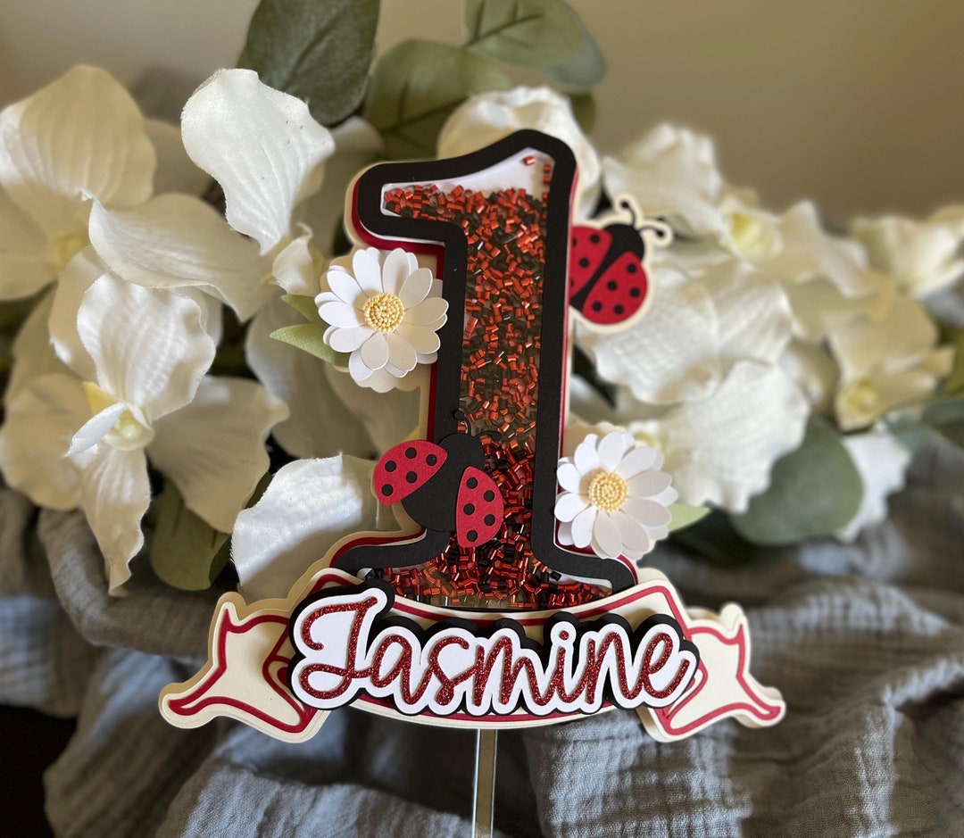 Ladybug Cake Topper Ladybug Shaker Cake Topper Birthday Cake Topper ...