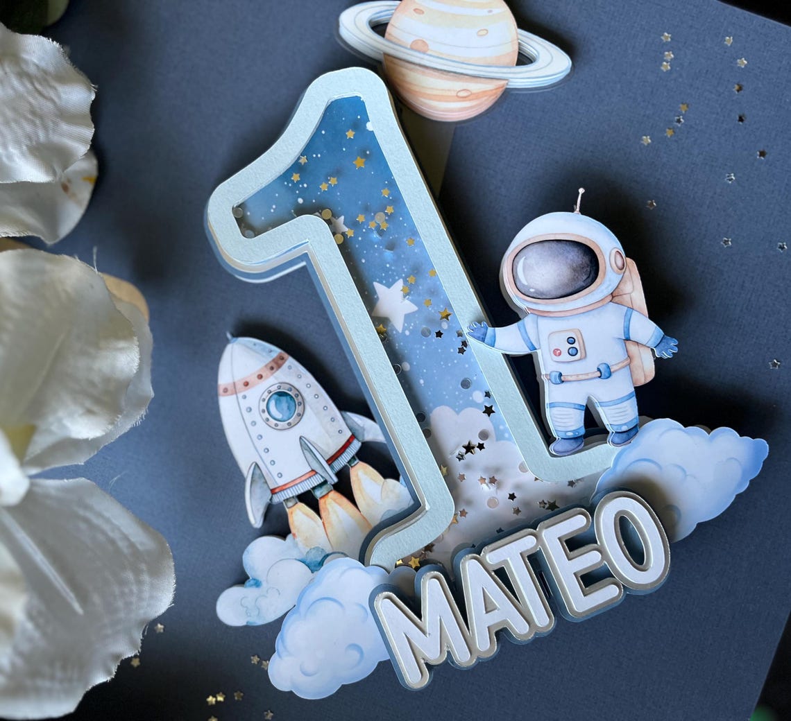 Space Cake Topper | First Trip Around the Sun| Space Cake Topper | Cake ...