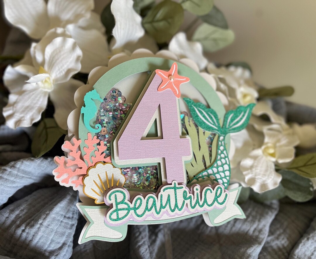 Mermaid Cake Topper | Mermaid Birthday Cake Topper | Mermaid Party Cake ...