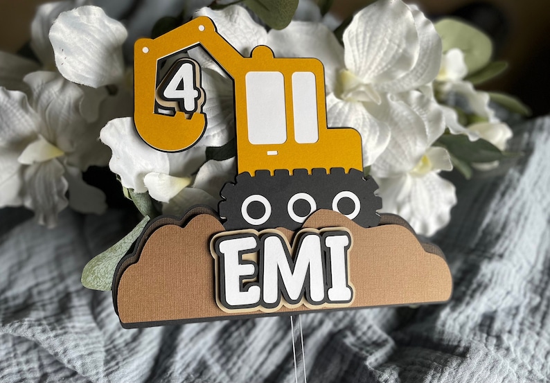 Excavator Cake Topper Construction Cake Topper Excavator - Etsy