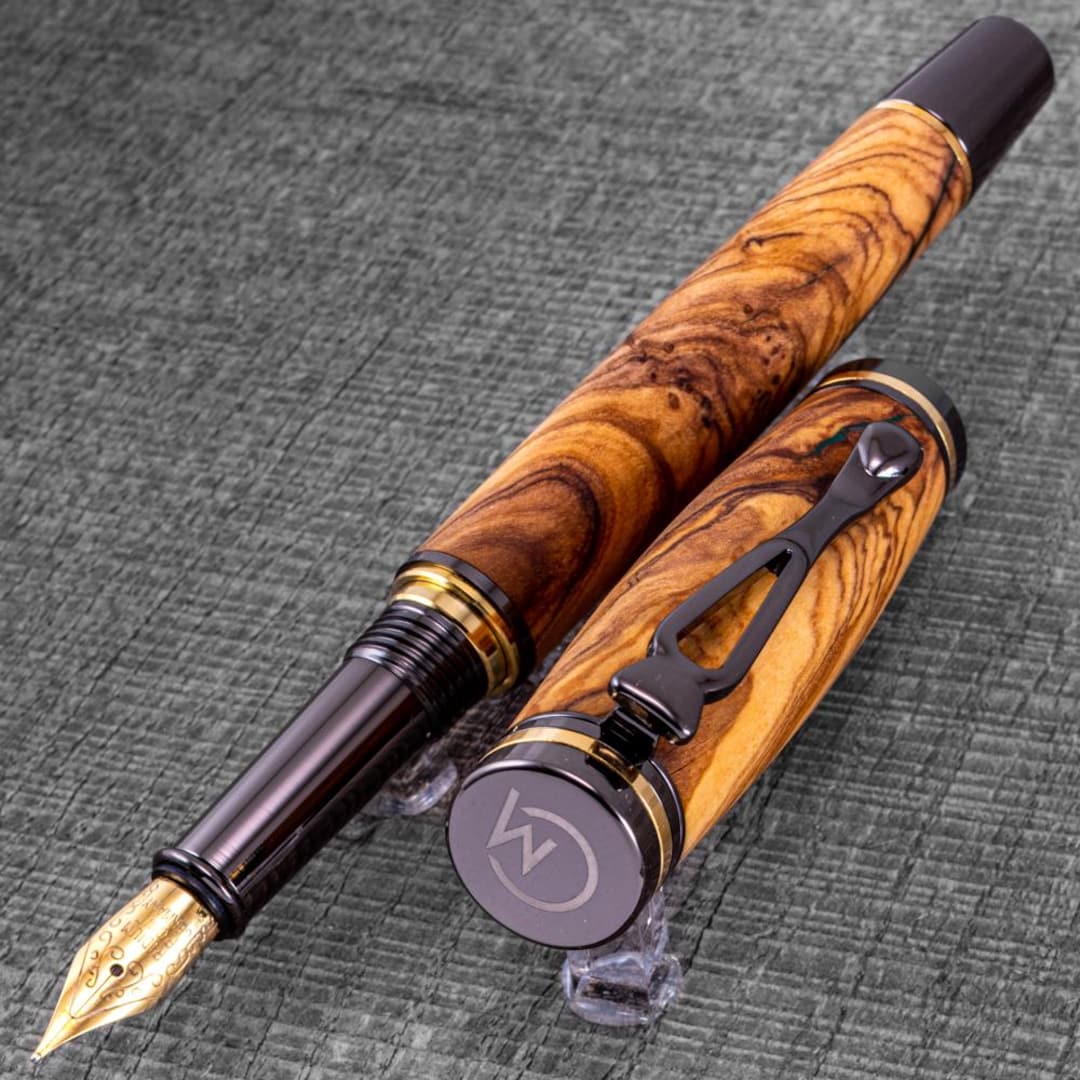 Handcrafted Fountain Pen – Handmade of Greek Olive Wood, Personalized ...