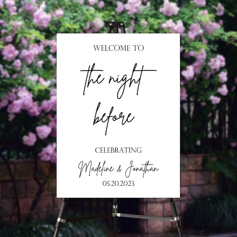 Night Before Welcome Sign - Etsy