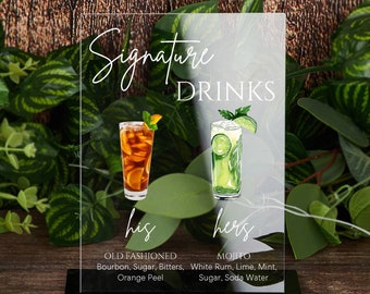 Modern Bar Sign Template Wedding Drinks Cocktail Bar Sign - Etsy