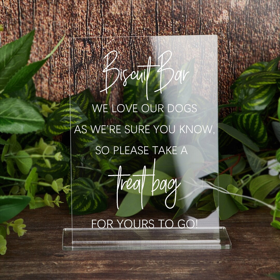 Wedding Biscuit Bar Sign, Wedding Dog Treats Bag, Wedding Dog Bar Sign ...