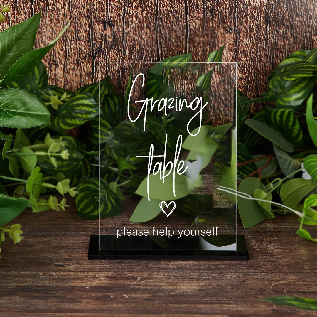 Wedding Grazing Table Sign, Acrylic Grazing Table Sign, Modern Wedding ...