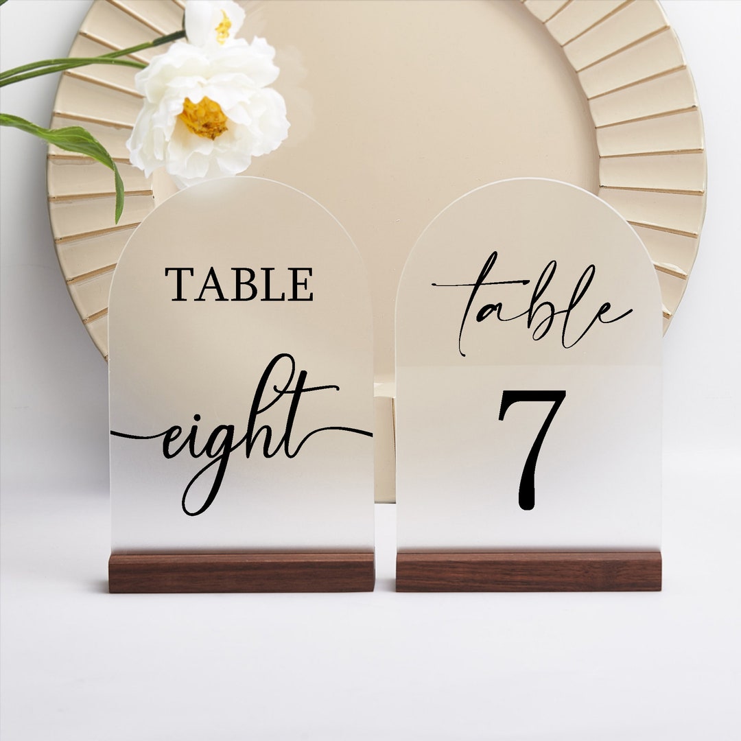 Table Numbers, Wedding Table Numbers, Frosted Acrylic Table Numbers ...
