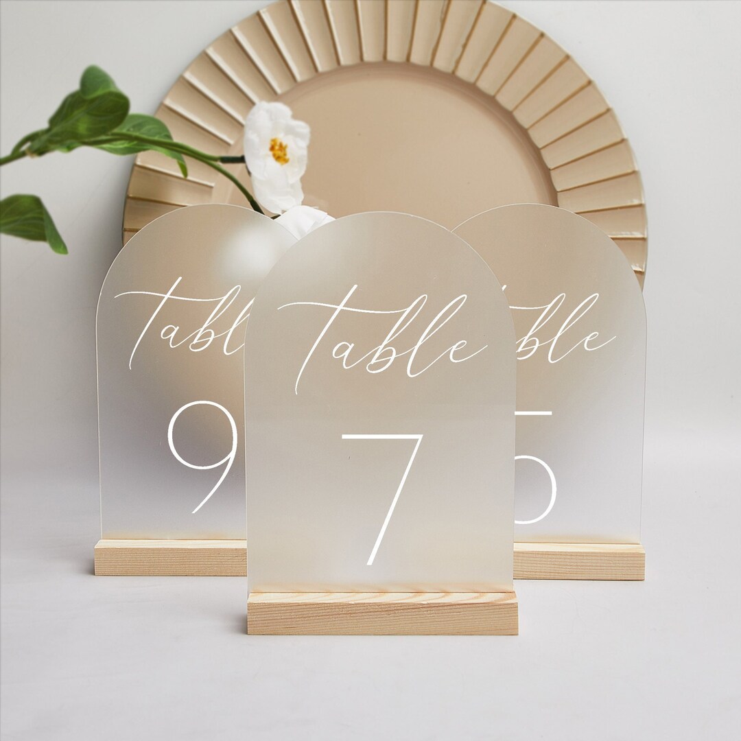 Frosted Acrylic Table Numbers Wedding, Wedding Table Numbers, Wedding ...