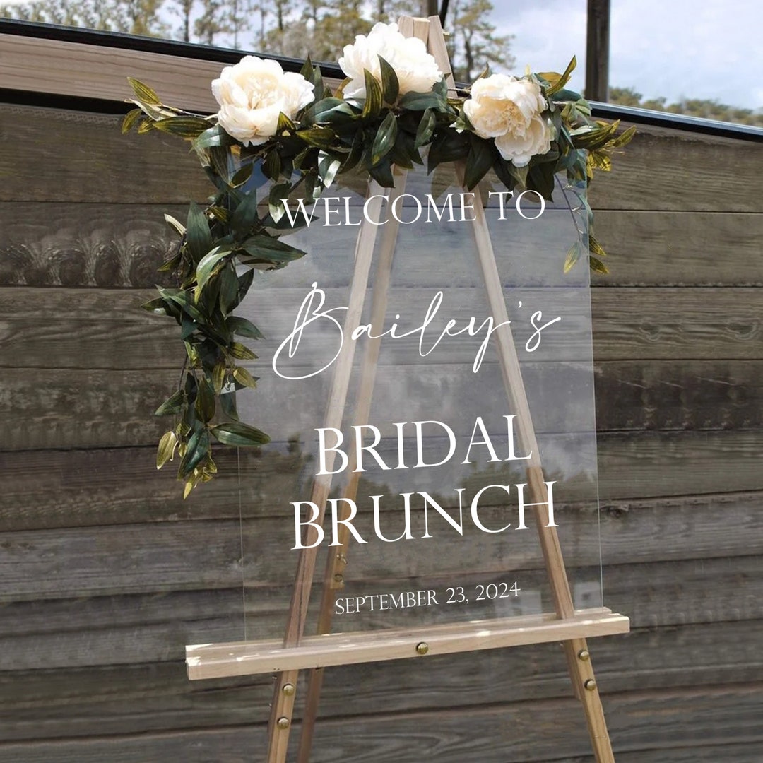 Acrylic Bridal Brunch Welcome Sign, Bridal Shower Welcome Sign, Wedding ...