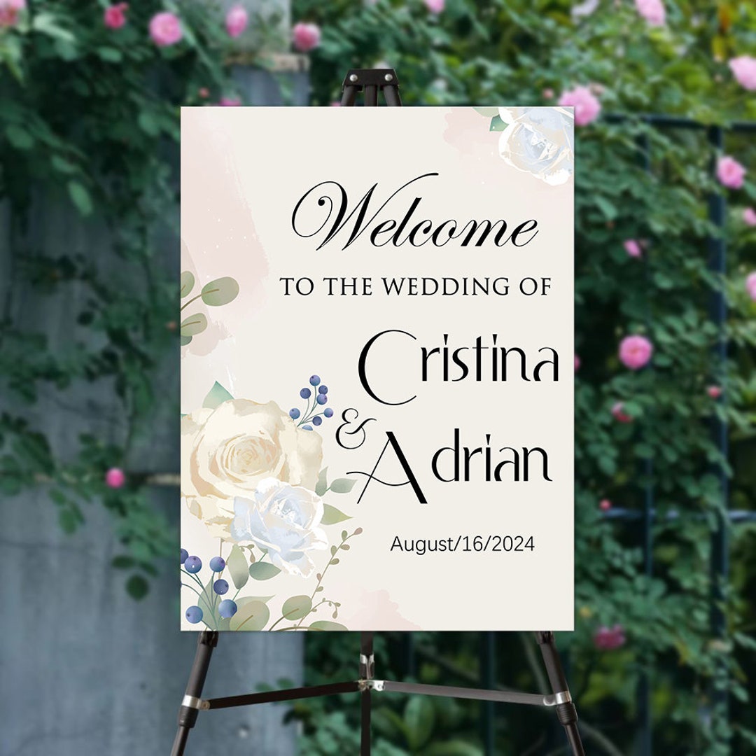 Wedding Welcome Sign, Personalized Wedding Sign, Custom Welcome Sign ...