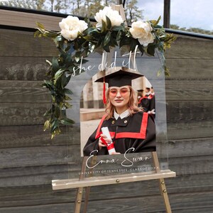 Graduation Welcome Sign With Photo,acrylic Graduation Yard Sign, Modern ...