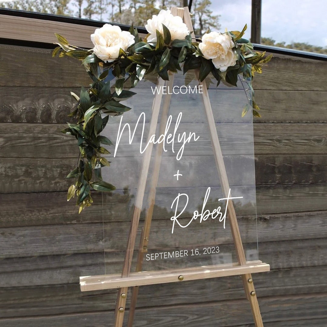 Acrylic Wedding Welcome Sign, Welcome Wedding Sign, Clear Acrylic ...