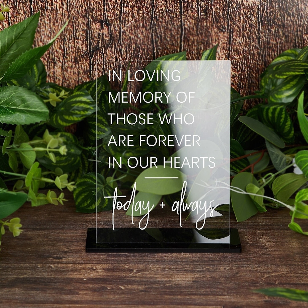 In Loving Memory Wedding Sign, Memorial Table Sign, Wedding Memorial ...