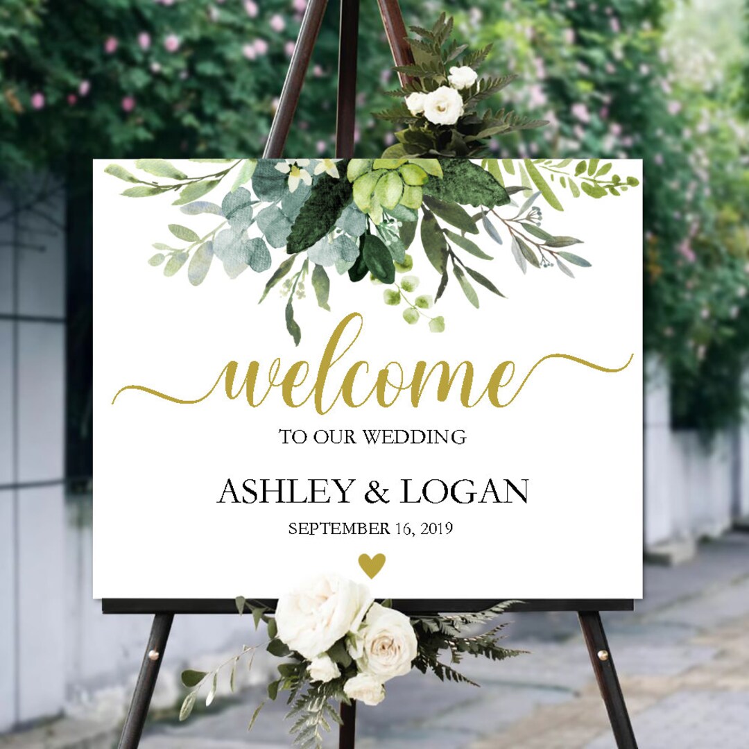 Eucalyptus Wedding Welcome Sign Minimalist Welcome Wedding - Etsy