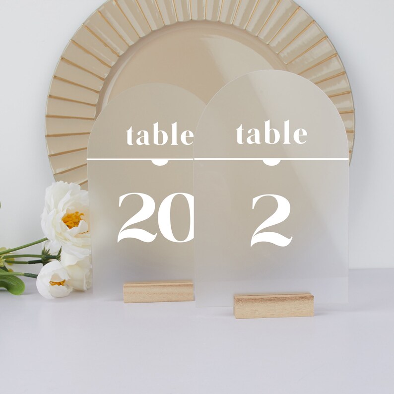 Acrylic Table Numbers With Stands Plexiglass Table Numbers - Etsy