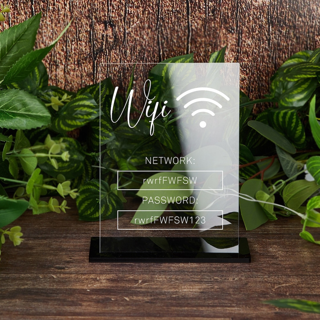 Wifi Acrylic Sign ,wifi Sign , Wifi Network and Password Sign, Wedding ...