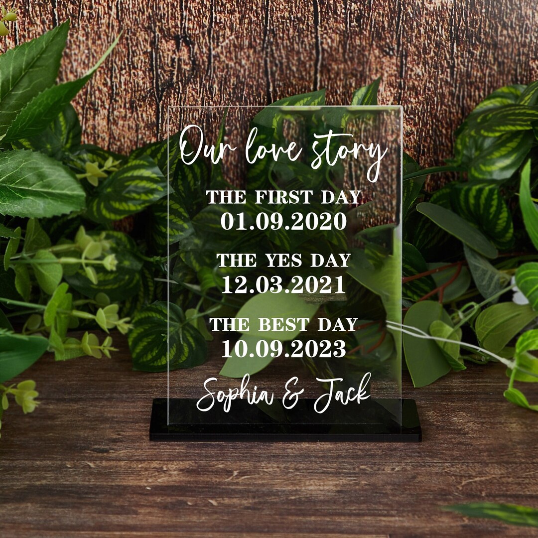 First Day Yes Day Best Day Signs, Custom Our Love Story Sign, Modern ...