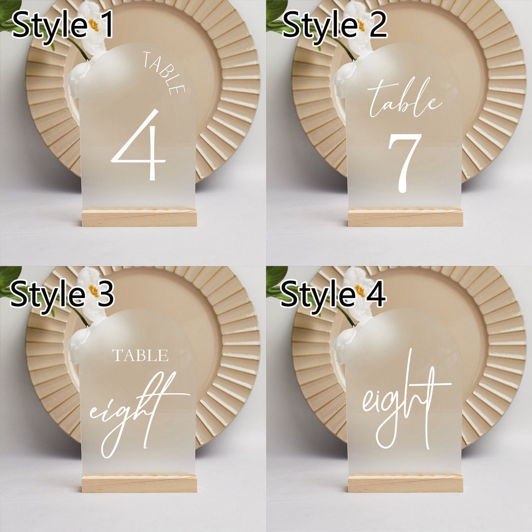 Table Numbers, Wedding Table Numbers, Frosted Acrylic Table Numbers ...