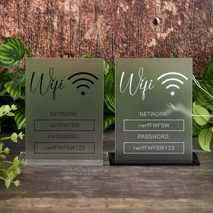 Wifi Acrylic Sign ,wifi Sign , Wifi Network and Password Sign, Wedding ...