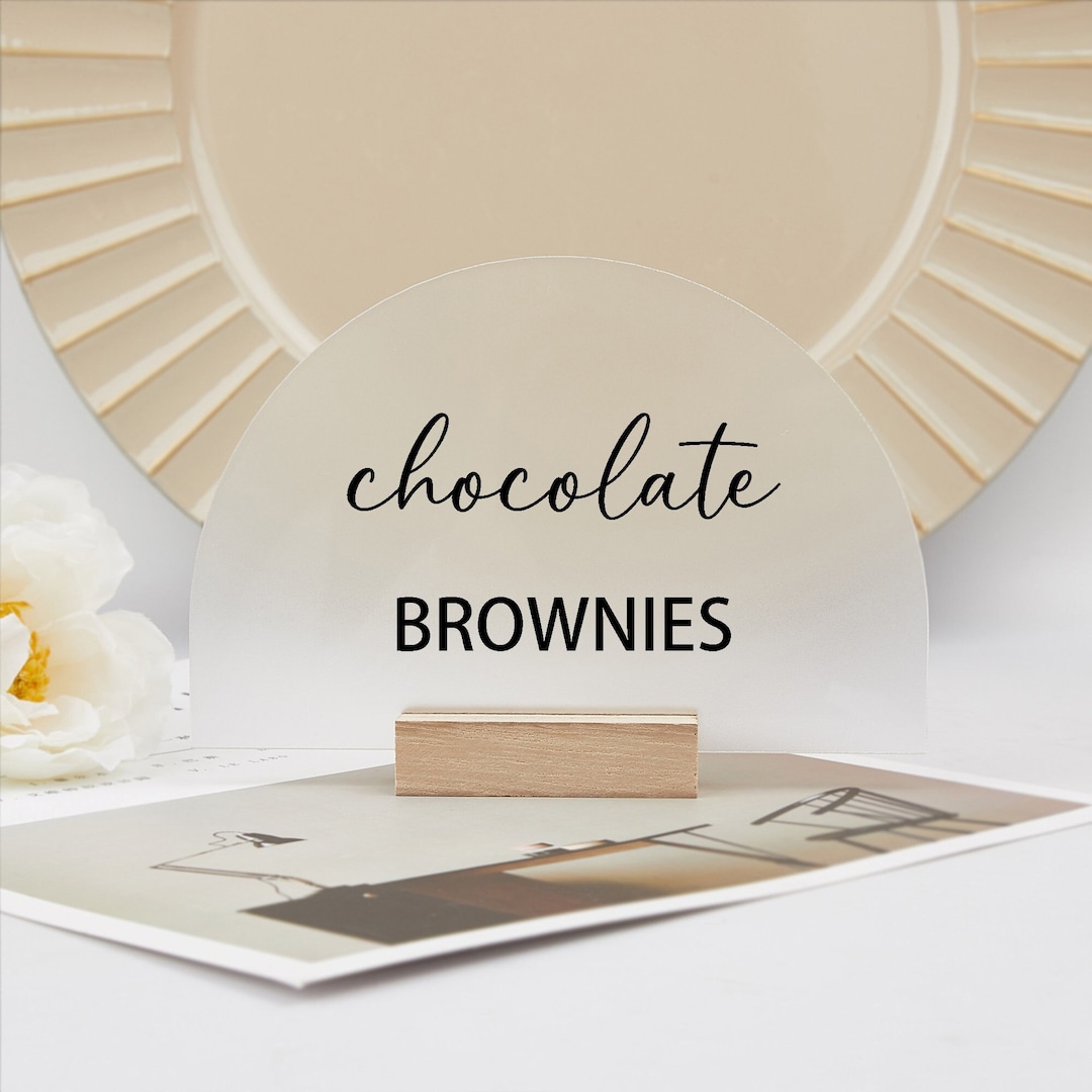 Frosted Acrylic Buffet Food Name Sign,wedding Food Buffet Sign,food ...