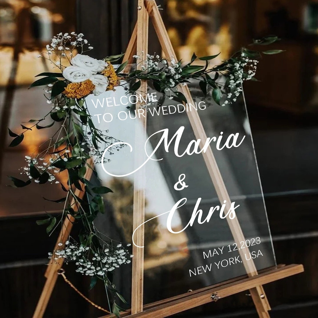 Acrylic Wedding Sign, Acrylic Welcome Sign Wedding, Wedding Signage ...