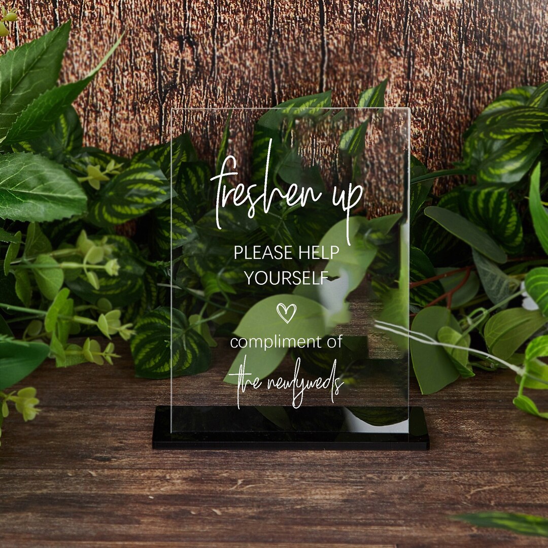 Wedding Bathroom Signs, Help Yourself Sign, Wedding Freshen up Sign ...