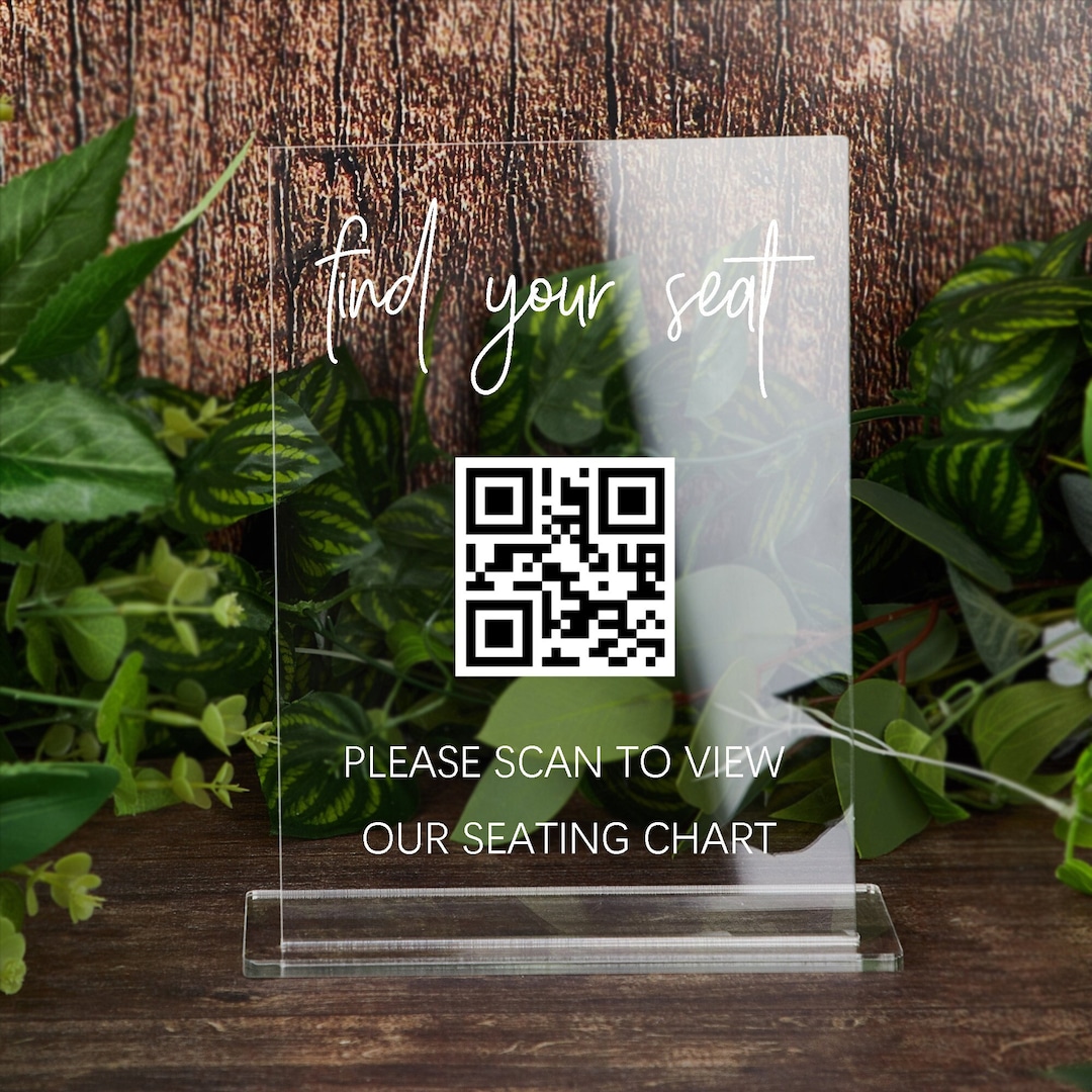 Please Find Your Seat QR Code Seating Chart Sign, Wedding Seat Chart ...