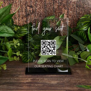 Please Find Your Seat QR Code Seating Chart Sign, Wedding Seat Chart ...