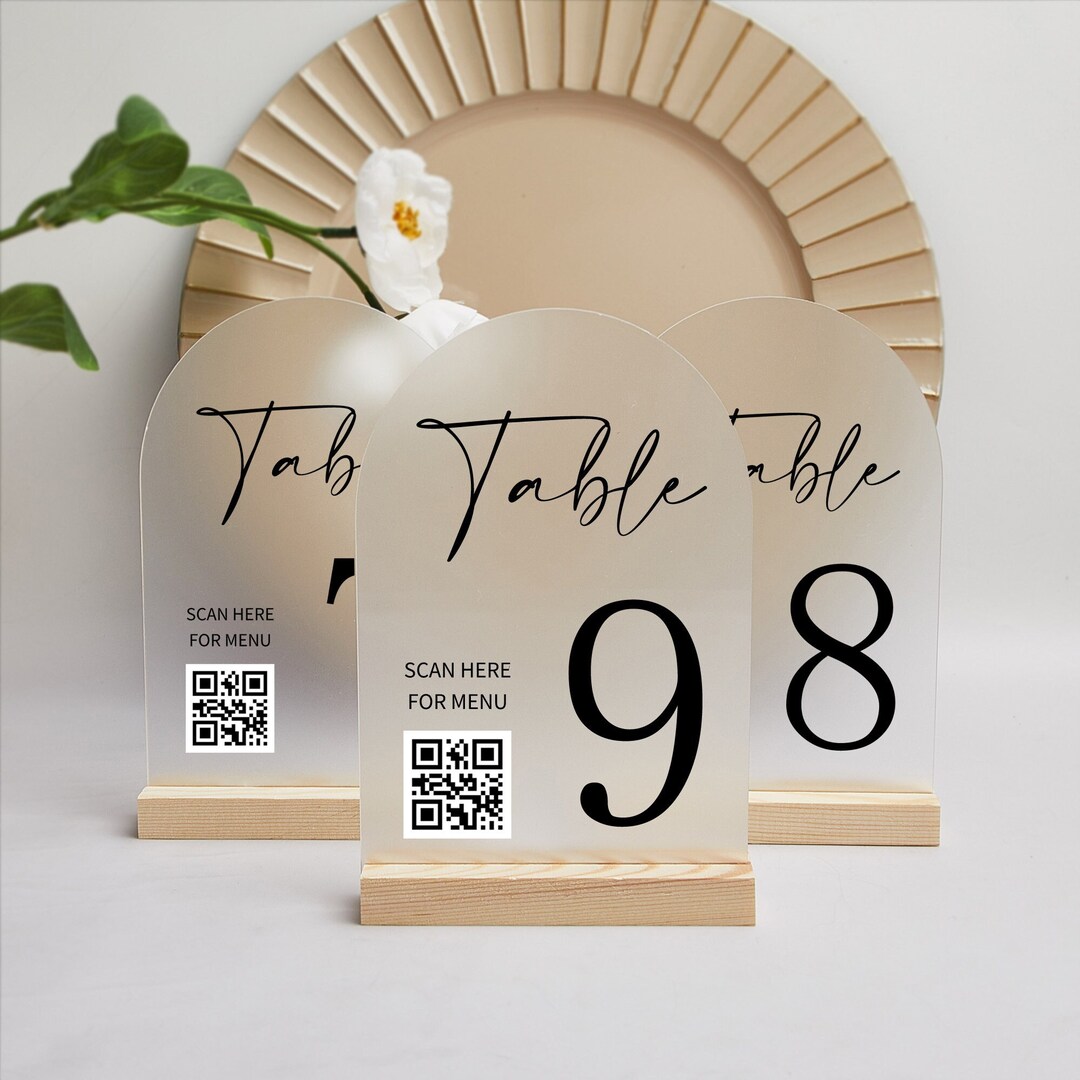 QR Code Table Numbers Wedding, Wedding Table Numbers Signs, Scan to ...