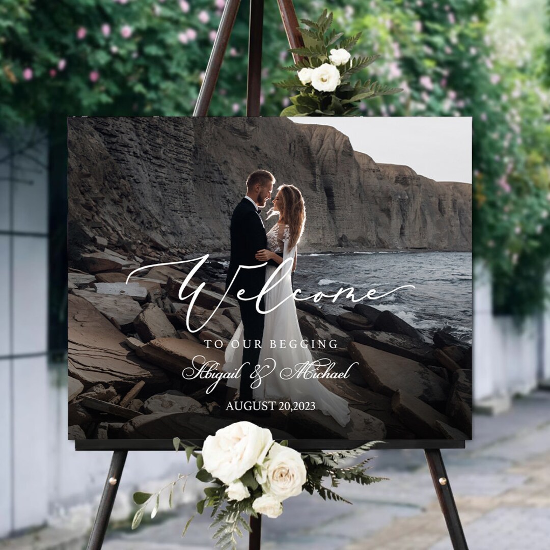 Photo Wedding Sign,wedding Welcome Sign,photo Canvas Wedding Sign ...