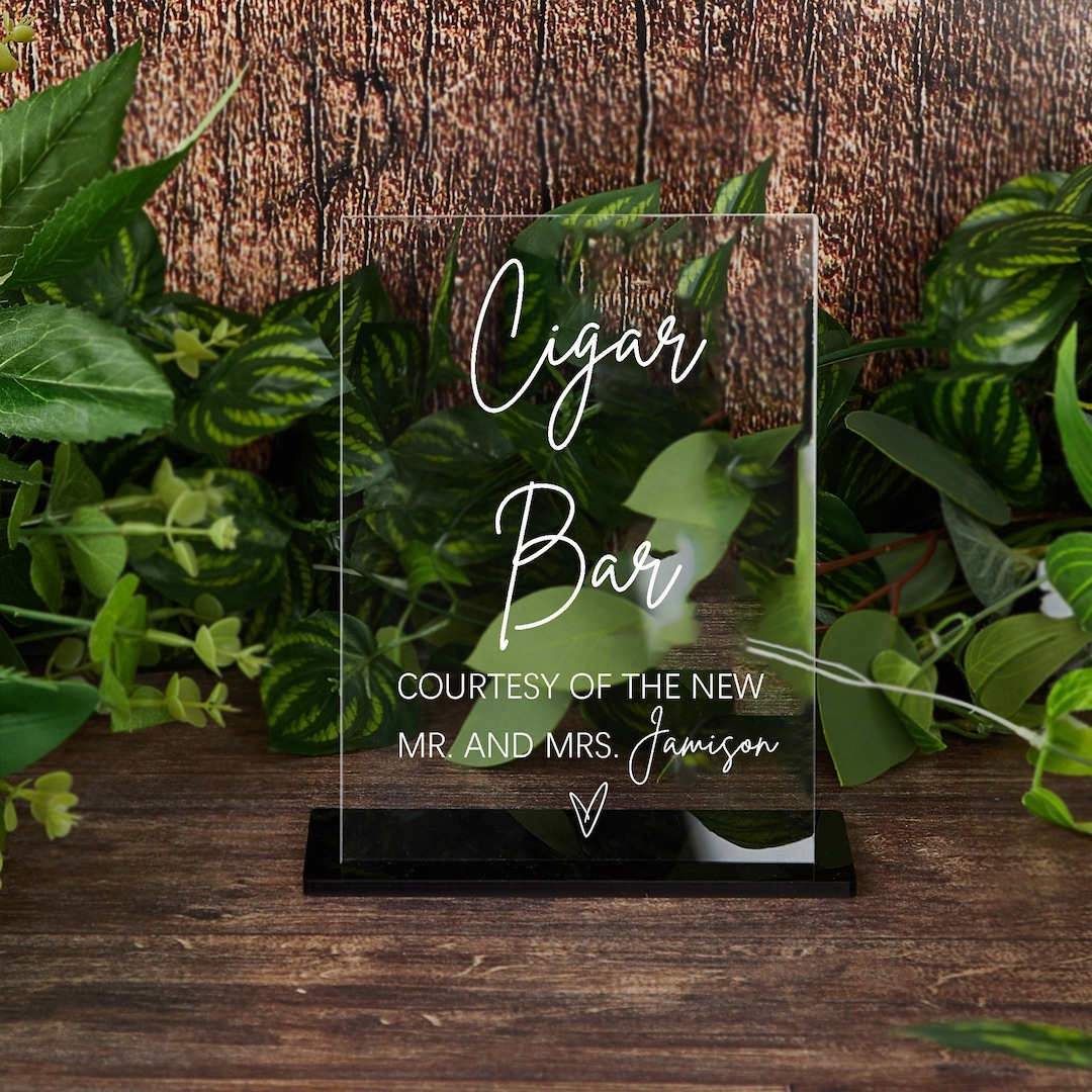 Cigar Bar Sign, Modern Wedding Cigar Sign, Cigar Bar Favor Sign ...