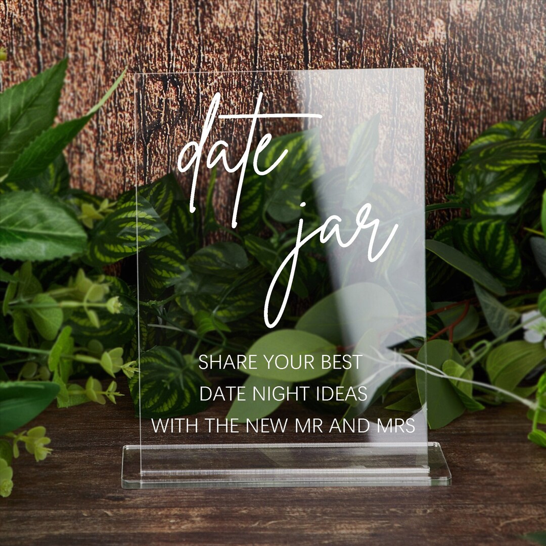 Date Night Jar Sign, Date Night Ideas Sign, Wedding Date Night Advice ...