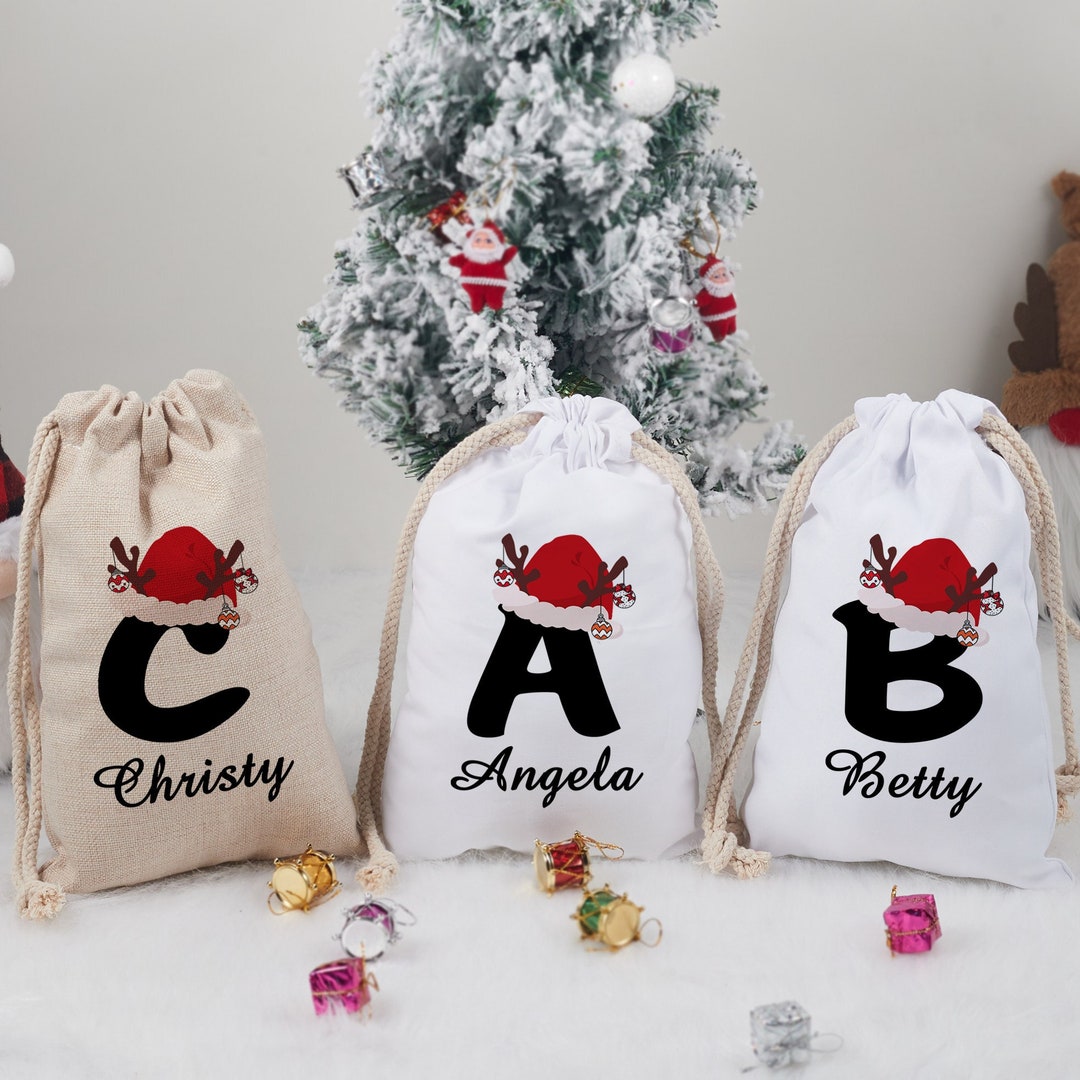 Personalised Santa Sack With Name & Initial Christmas Sack - Etsy