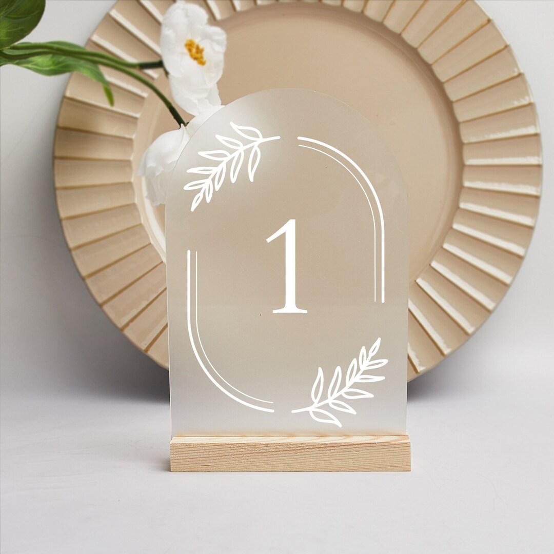 Frosted Acrylic Table Numbers Wedding, Acrylic Wedding Signs, Table ...