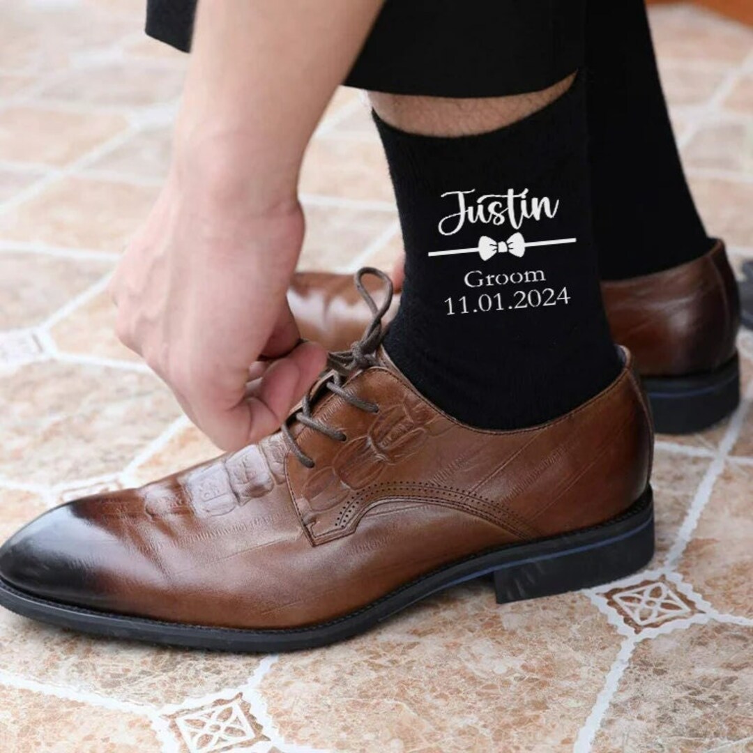 Custom Groomsmen Socks,wedding Party Socks,personalised Men Socks,best ...