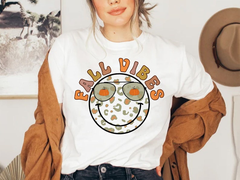 Fall Vibes PNG, Smiley Face Pumpkin Png, Retro Fall Png, Fall Shirt ...
