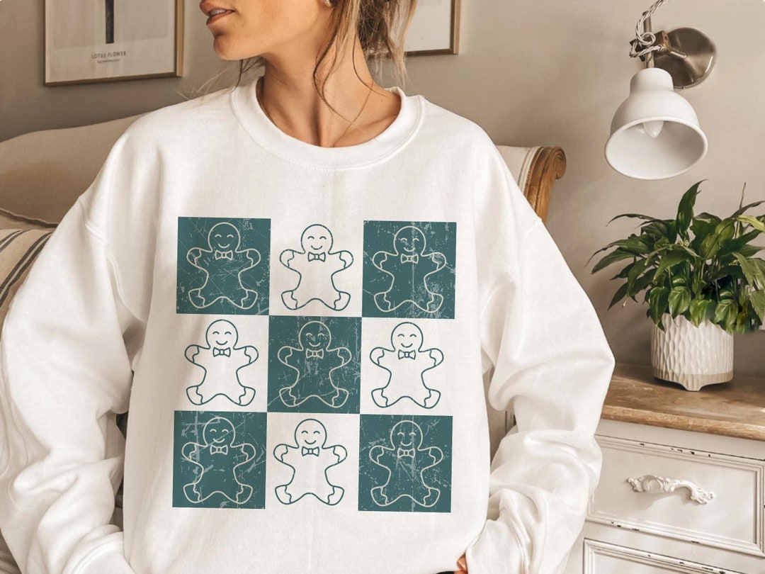 Retro Checkered Gingerbread PNG, Retro Xmas Sublimation, Christmas ...