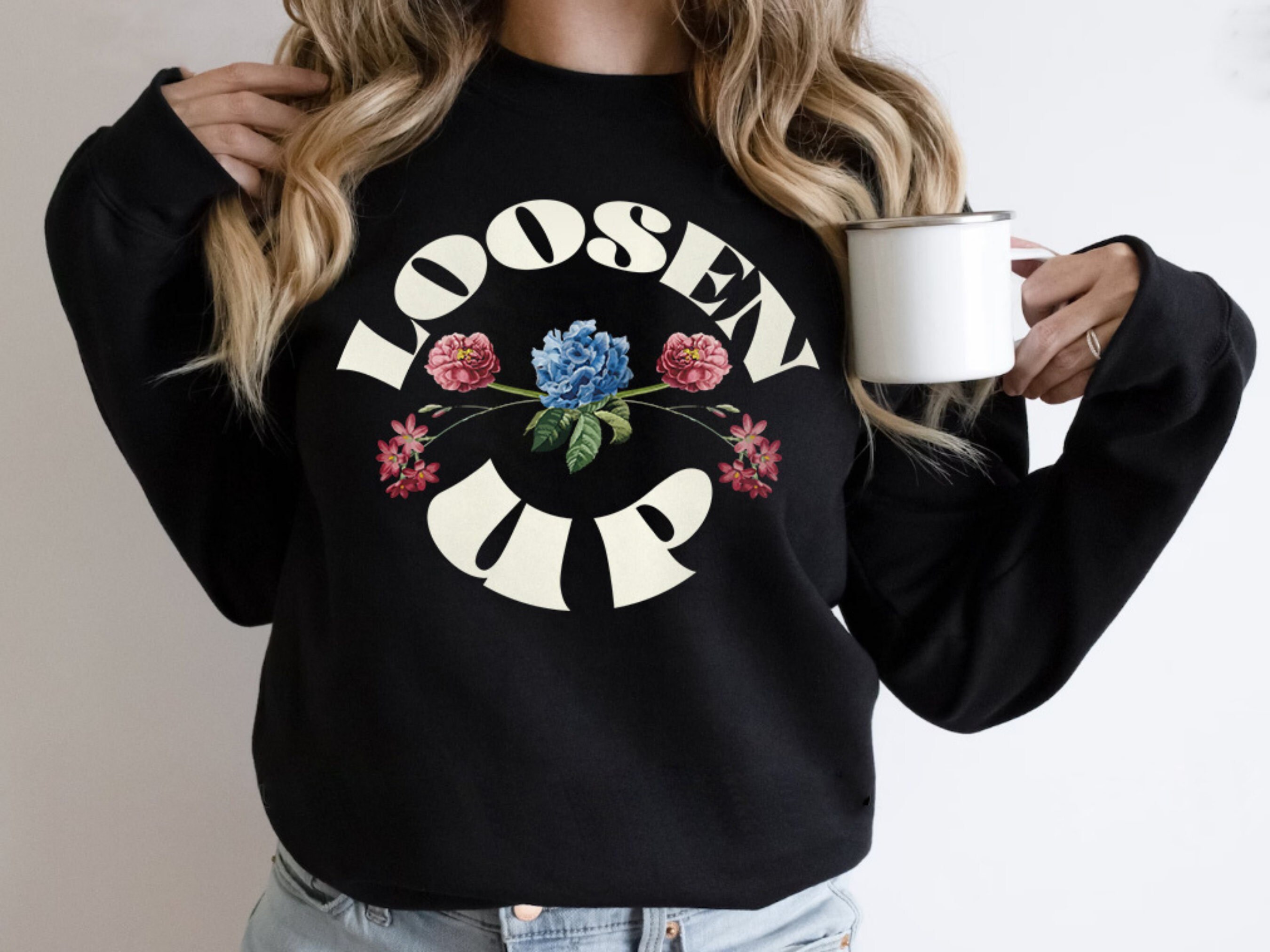 Loosen up SVG Watercolor Flowers Design Inspirational Quote - Etsy