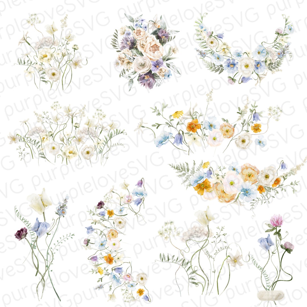 Summer Flowers Bouquet PNG, Watercolor Flowers Png, Wild Flower ...