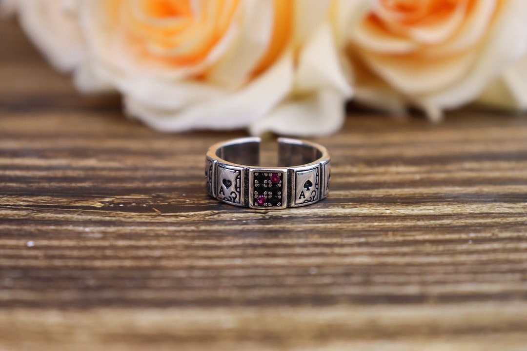 Playing Card Ring Poker Ring Womens Ring Mens Ring - Etsy