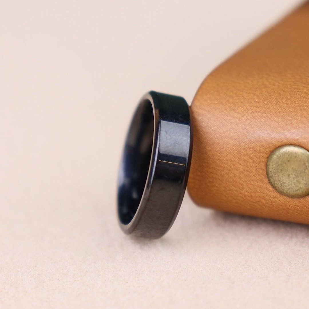 Custom Engraved 6mm Black/silver Stainless Steel Ring, Unisex Ring ...