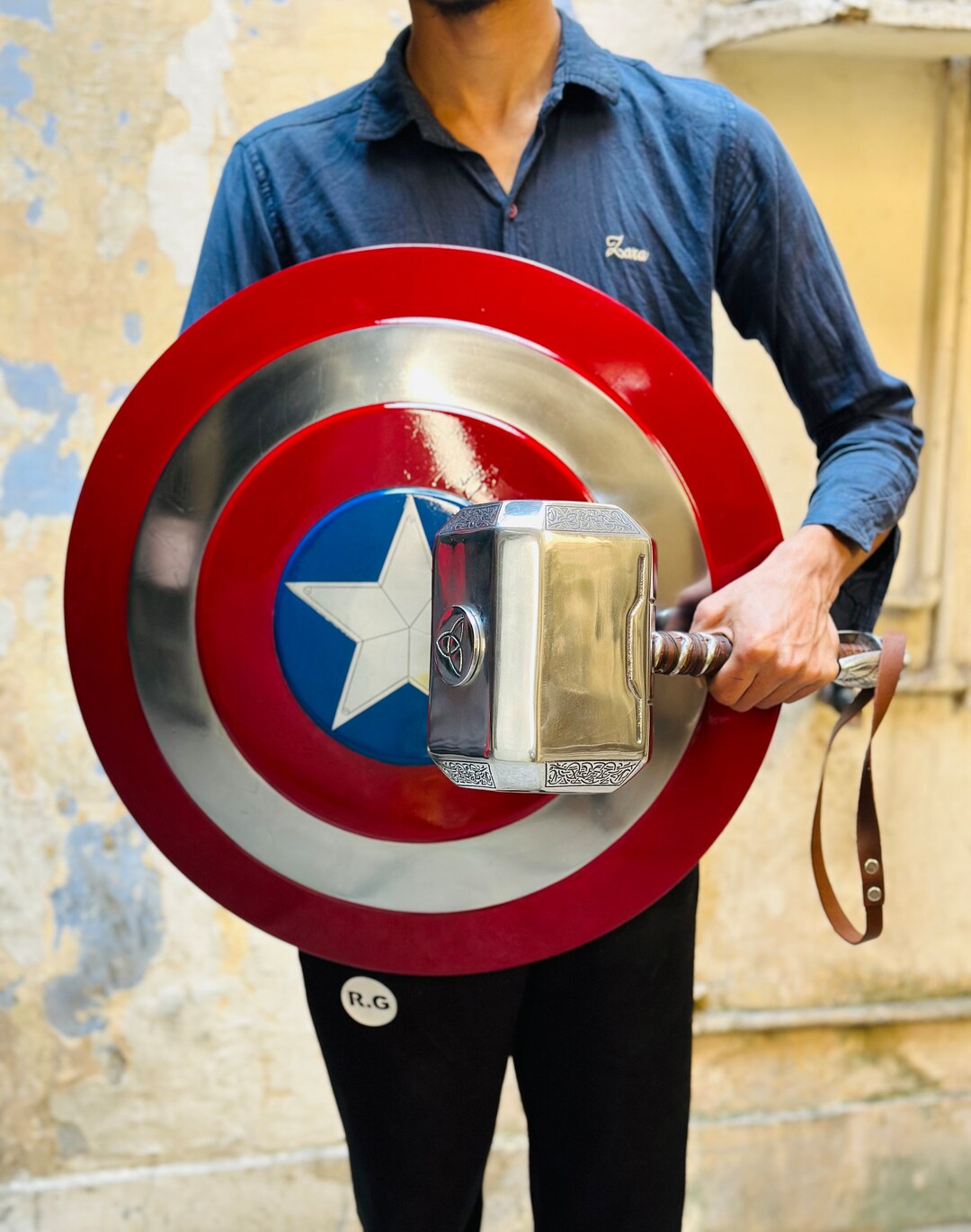 Captain America Shield the First Avenger Shield With Thor Hammer Steve ...