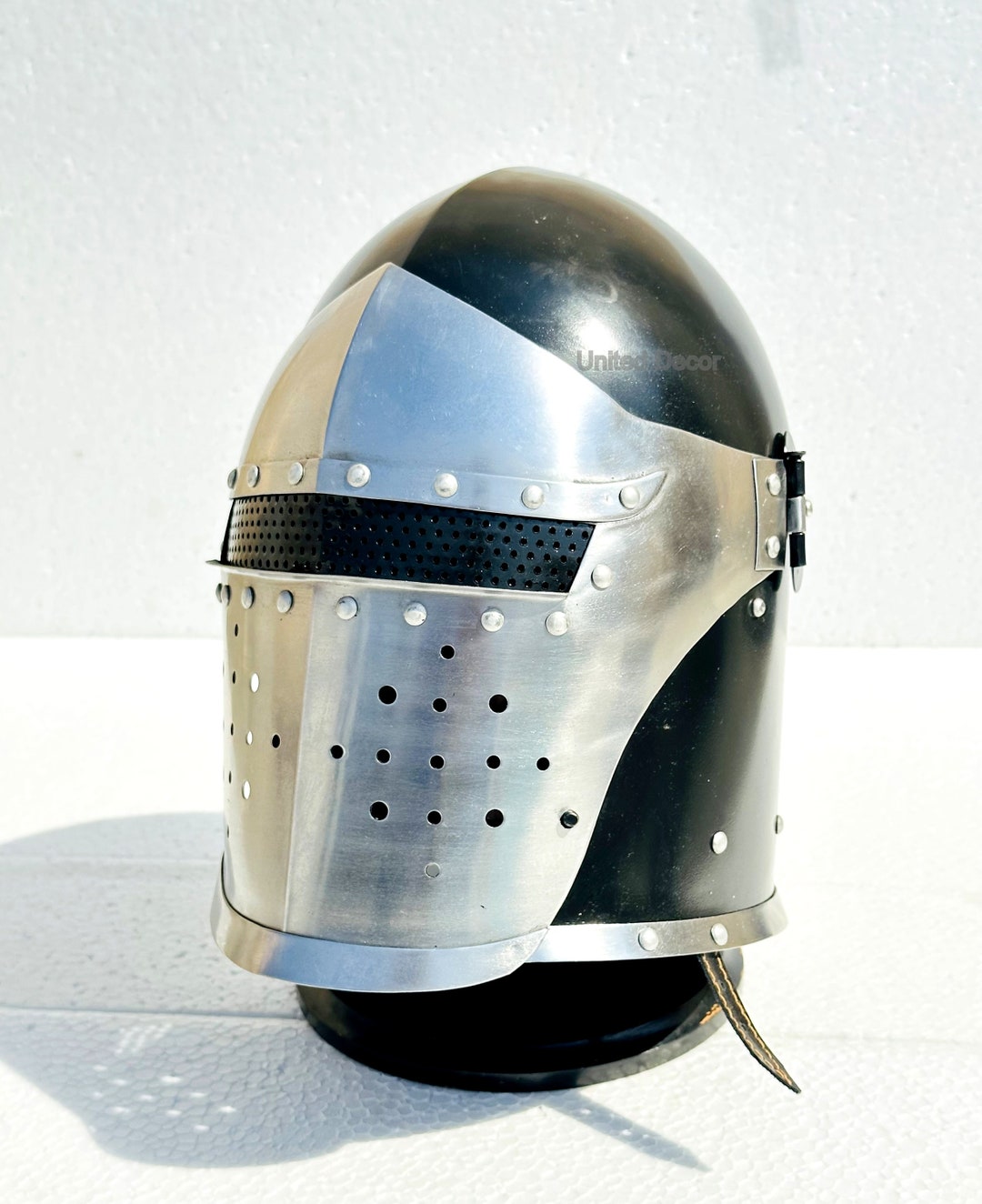 Medieval Barbute Helmet 18 Gauge Steel Knight Helmet With Visor Viking ...