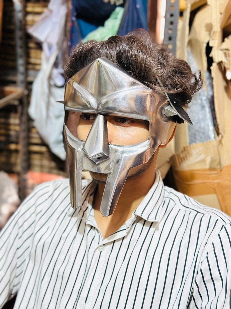 MF Doom Marvellian Rapper Gladiator Mask Black Finish Mask Wearable ...