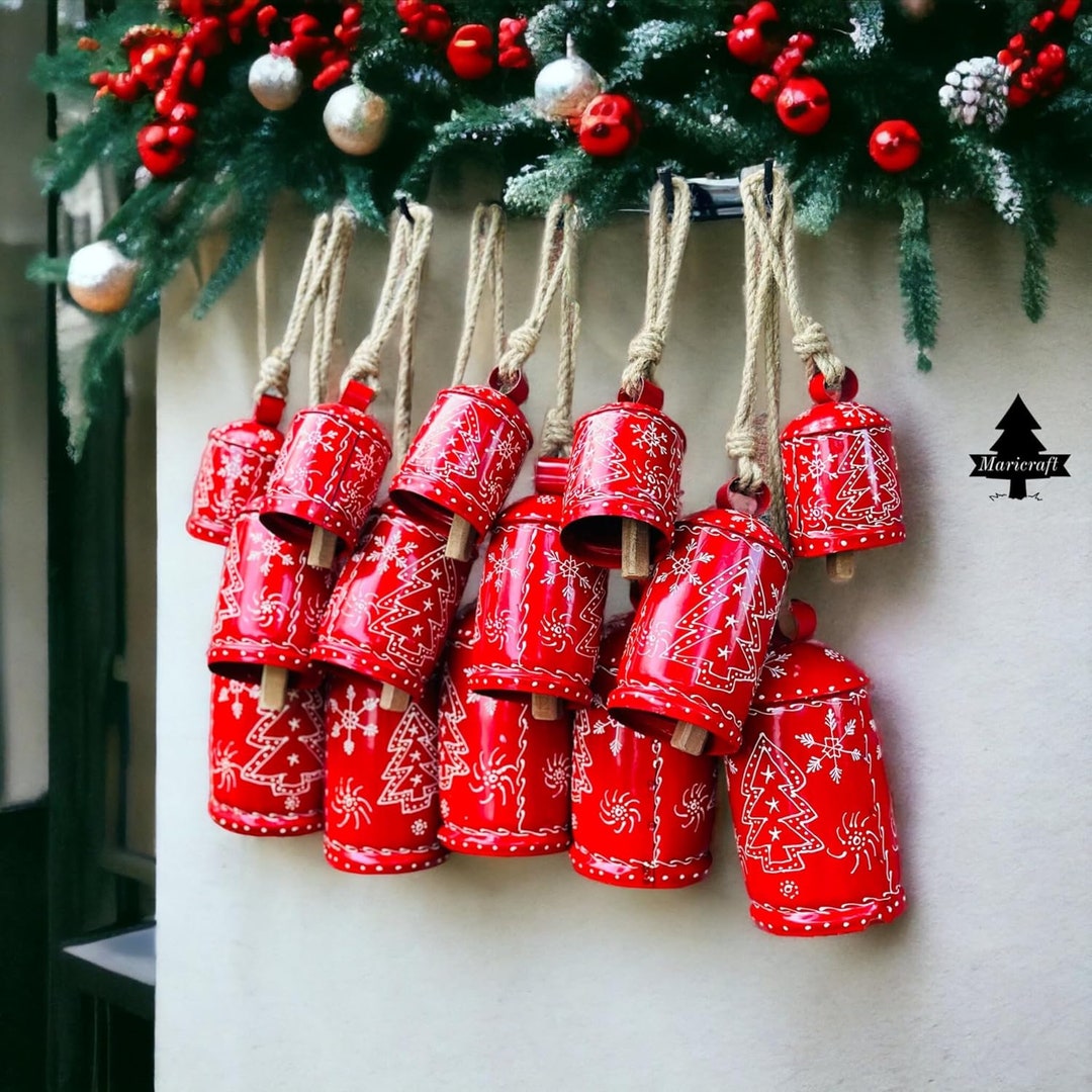 Brass Cow Hanging Bell Complete Set of 15 Bells With Wall - Etsy