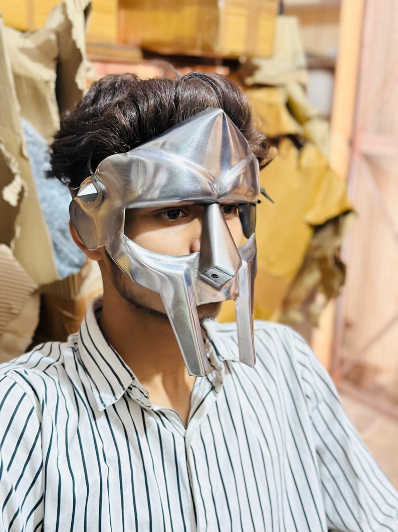 MF Doom Marvellian Rapper Gladiator Mask Black Finish Mask Wearable ...