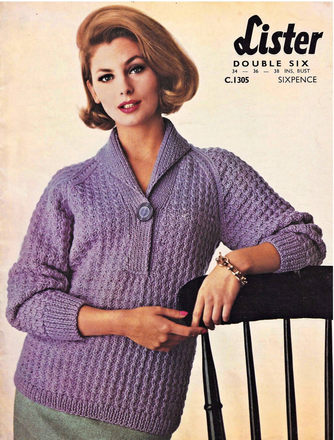 Ladies Fabulous Cross-over Neck Sweater, Vintage Knitting Patterns, PDF ...